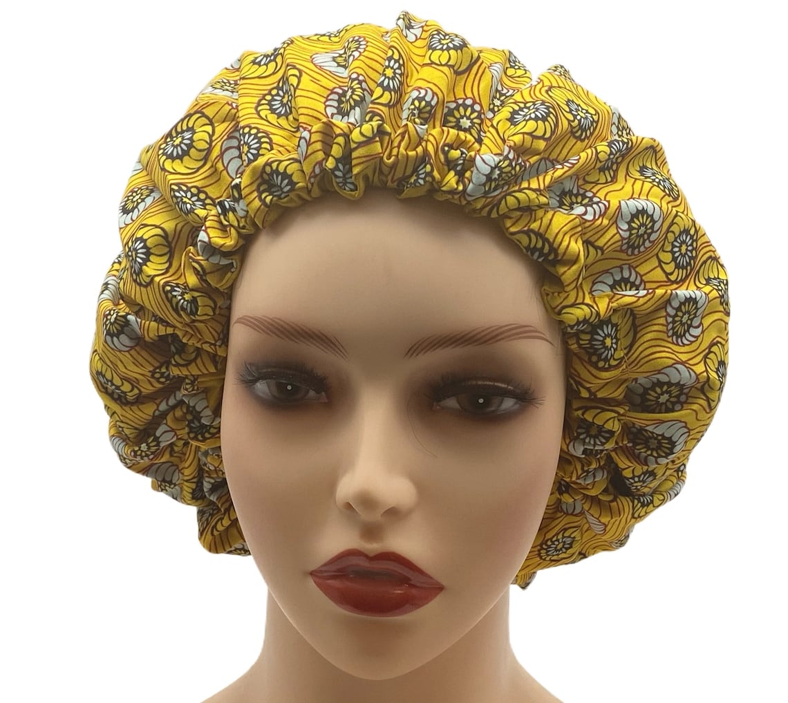 Adjustable Satin Hair Bonnet, Ankara Bonnet for Women – African Print ...