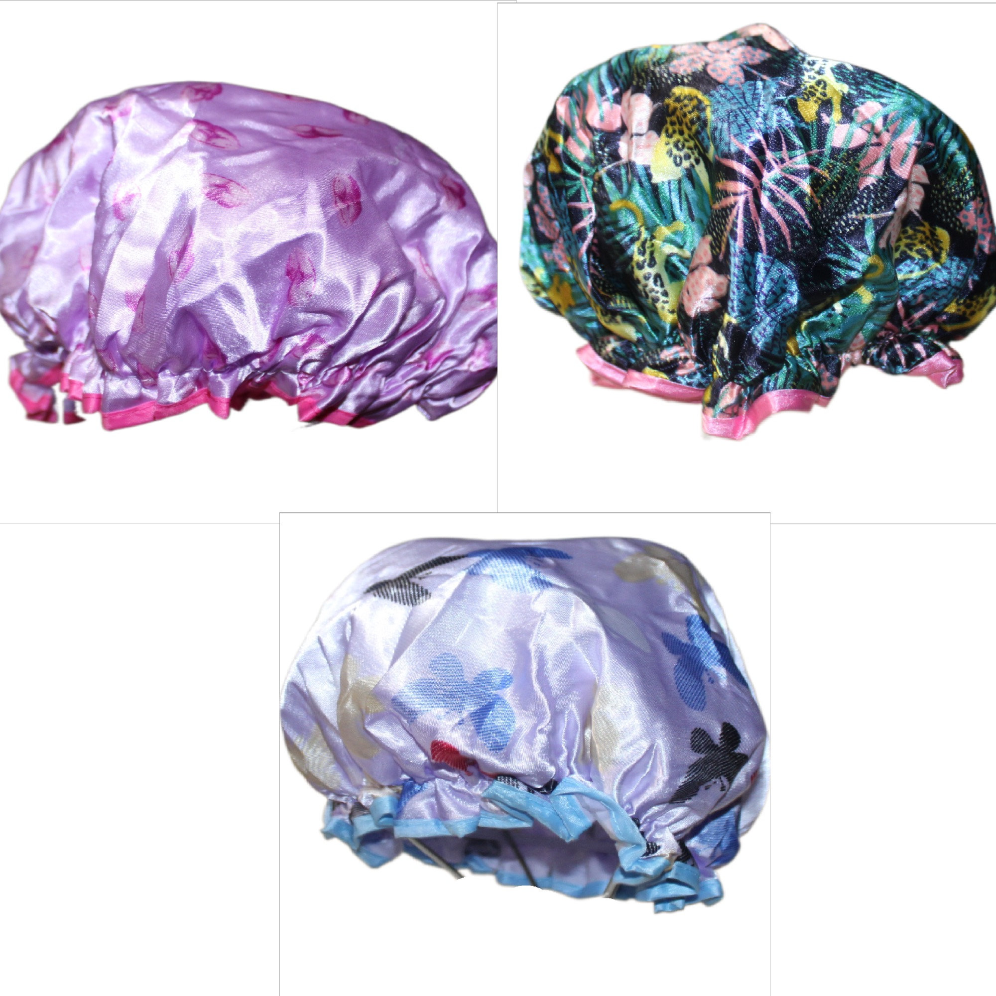Women Shower Cap- Reusable Shower Cap- Satin Shower Cap Hat- Large ...