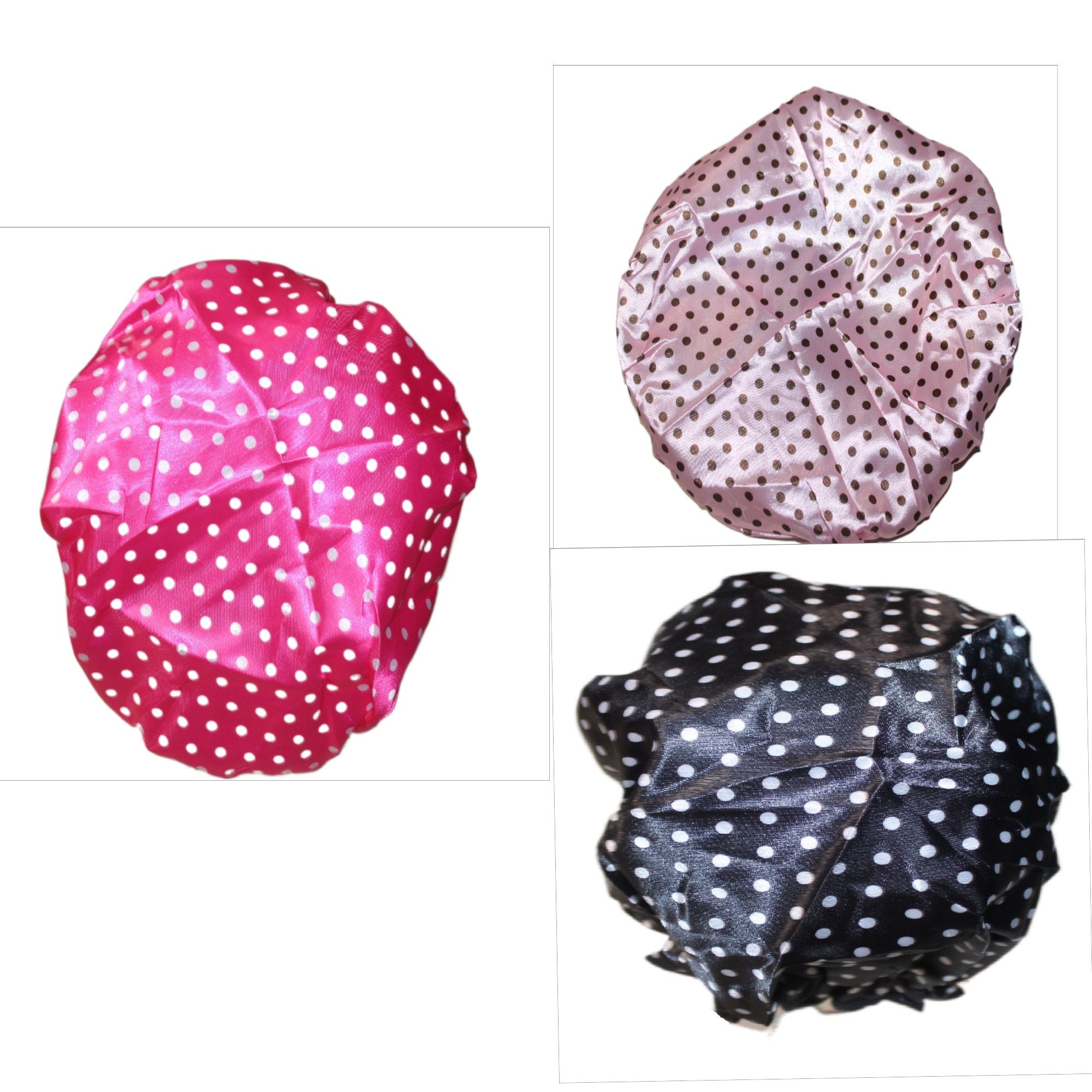 Women Shower Cap- Reusable Shower Cap- Satin Shower Cap Hat- Large ...