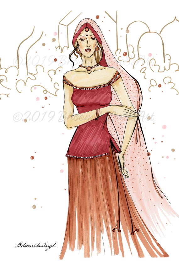 Indian Fashion Illustration Drawings