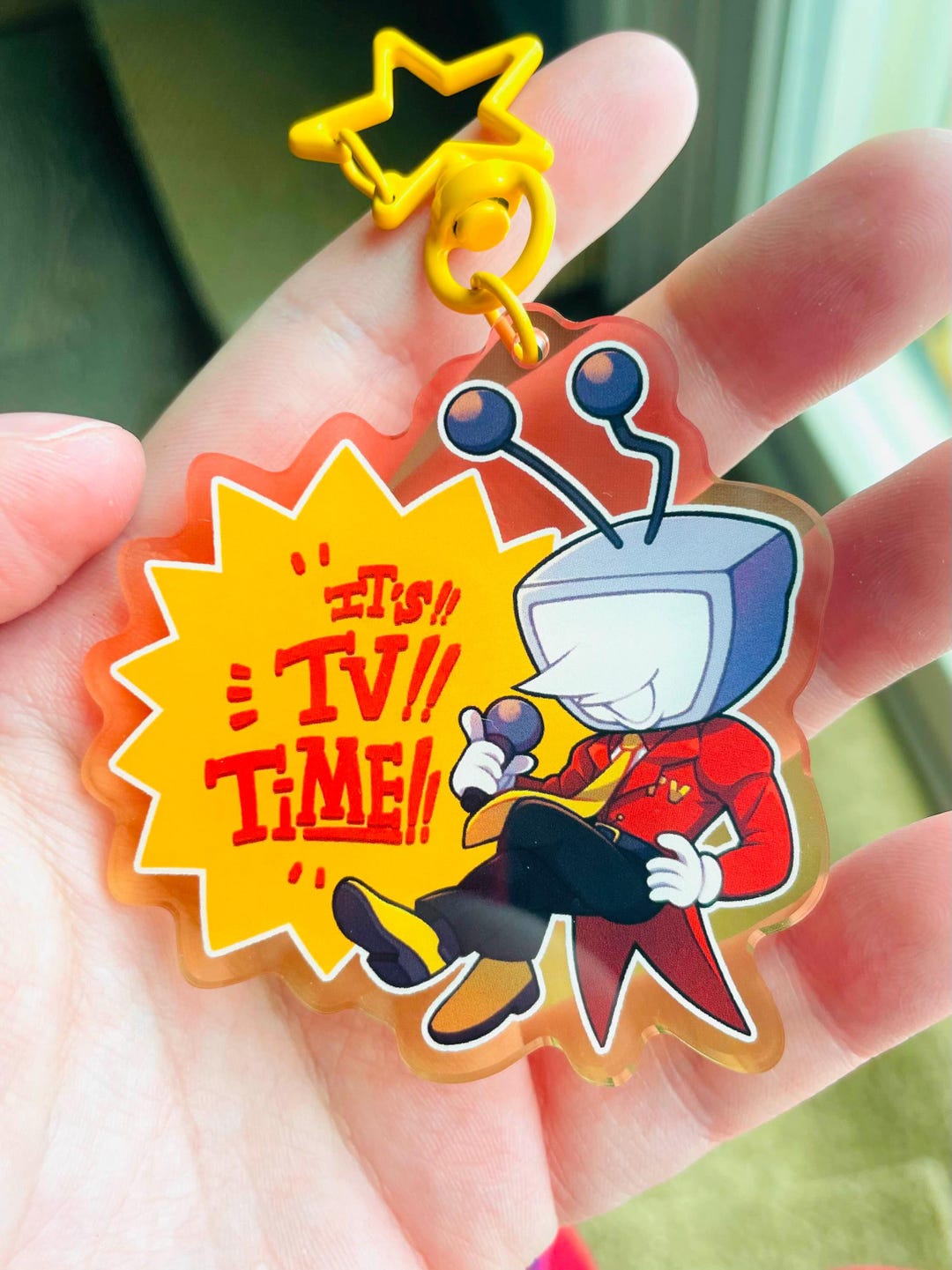 TV Time! | 2.5" Double Sided Tenna Acrylic Charm - Etsy