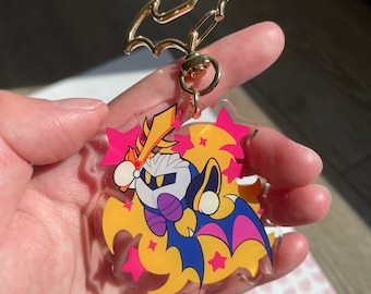 Kirby Meta Knight 2.5in Double Sided Gold Foil Epoxy Acrylic Charm - Etsy