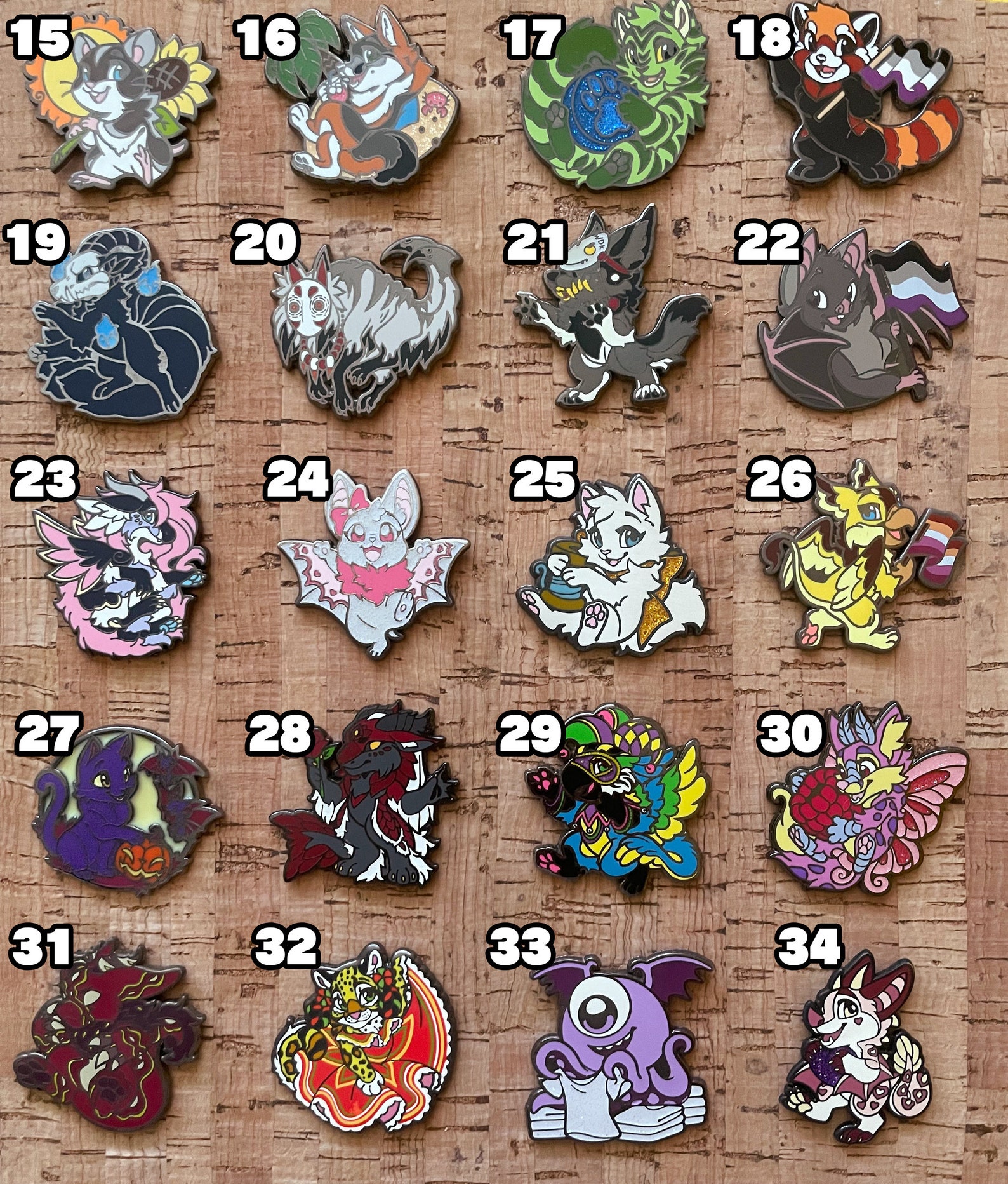 Assorted Fursona Pins | Furry Enamel Pins - Etsy