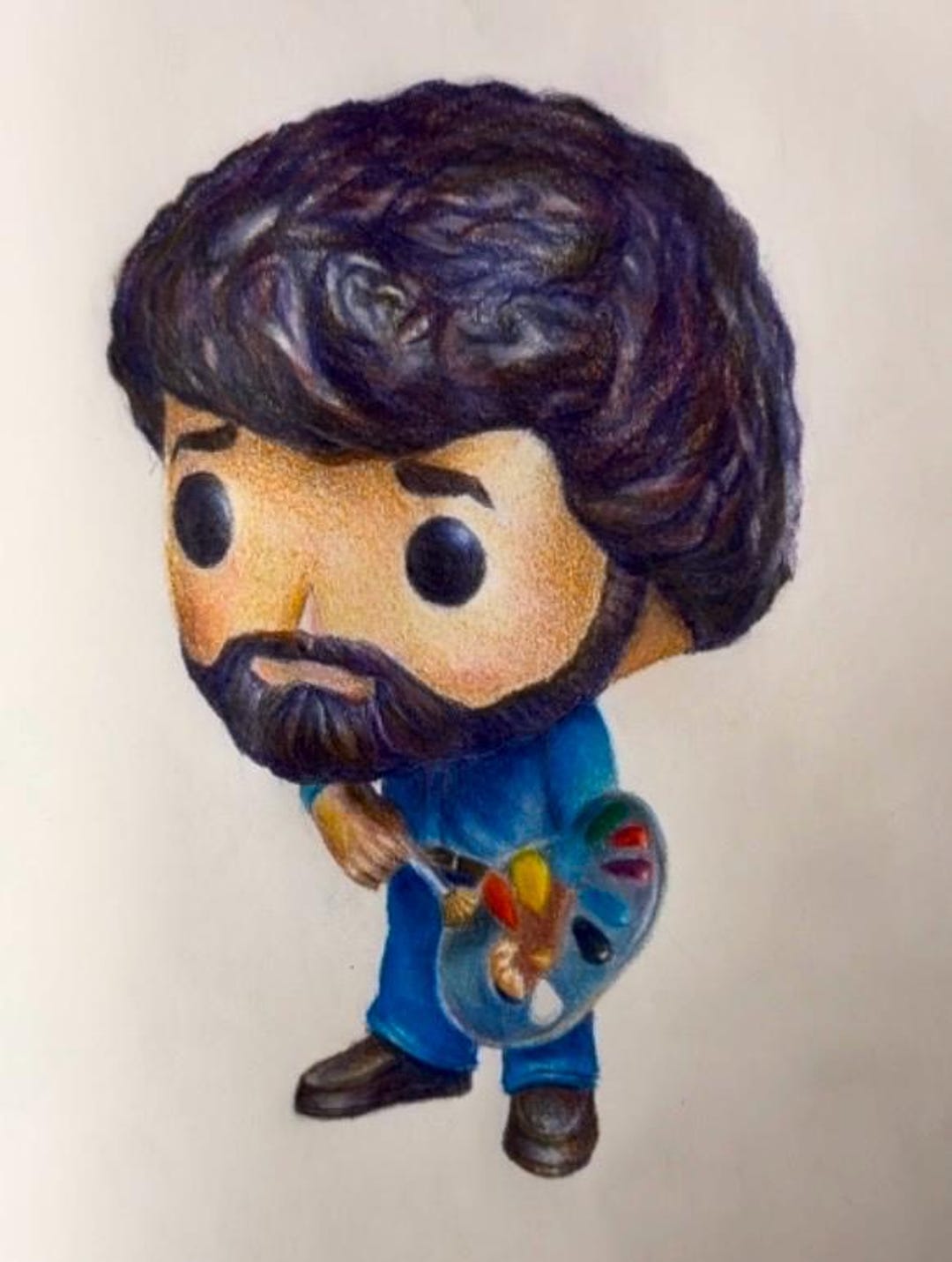 Bob Ross Colored Pencil Drawing Print - Etsy