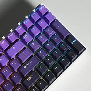 Gradient Purple Backlit Keycap Set Mechanical Keyboard 108 Transparent ...