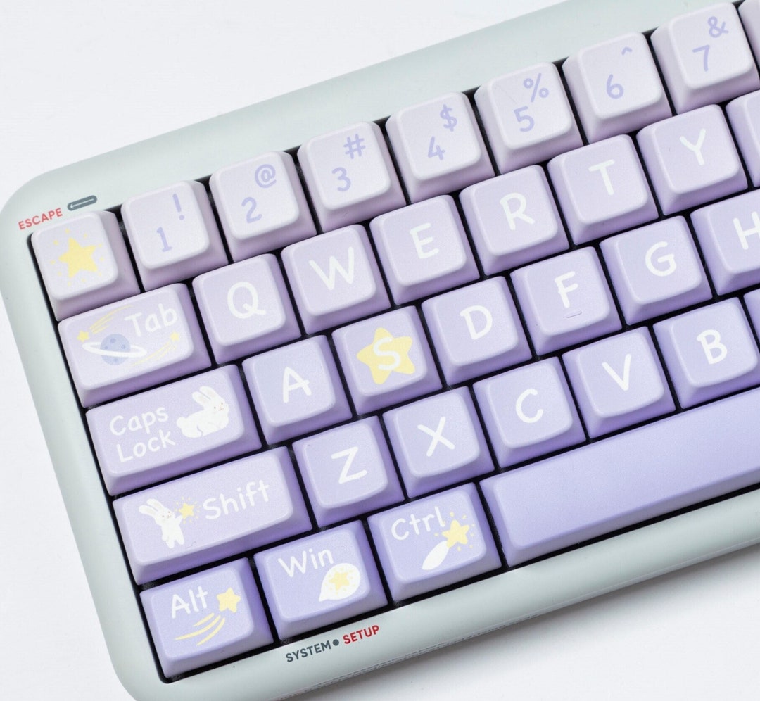 Reach the Stars Rabbits Keycap Set Mechanical Keyboard 138 MX Switch ...