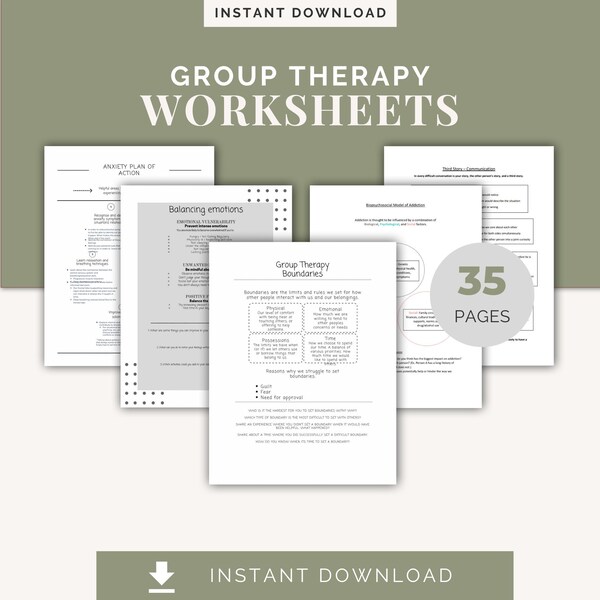 Therapy Worksheet - Etsy