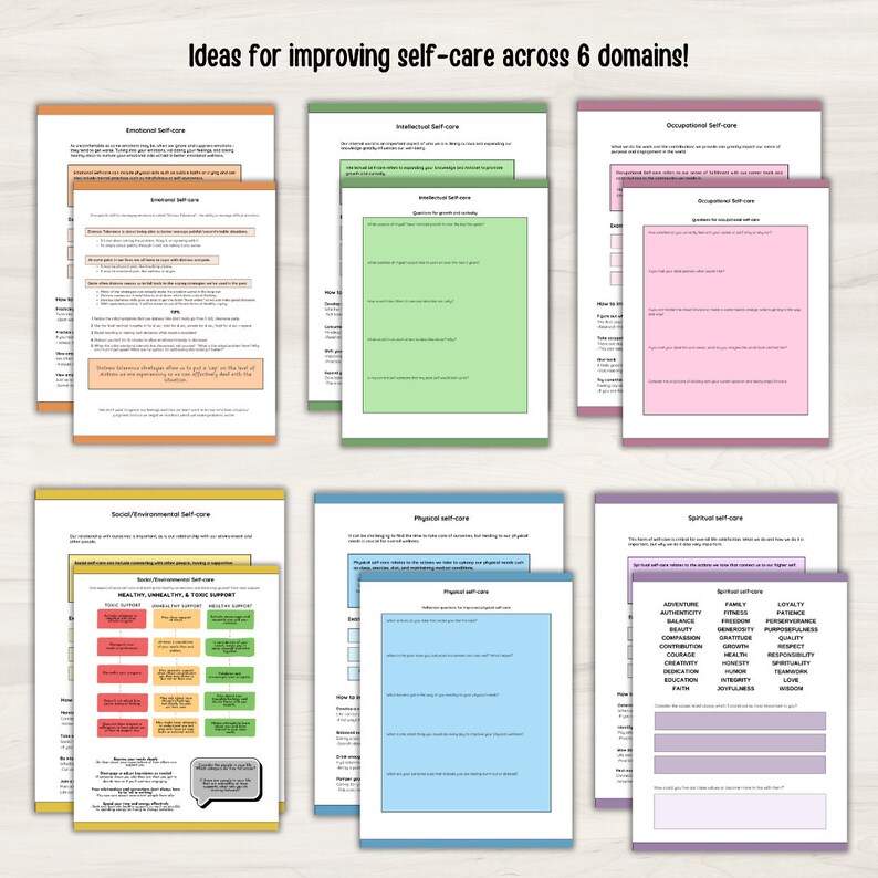Self-care Worksheets Guide for Mental Health and Wellness 17 - Etsy