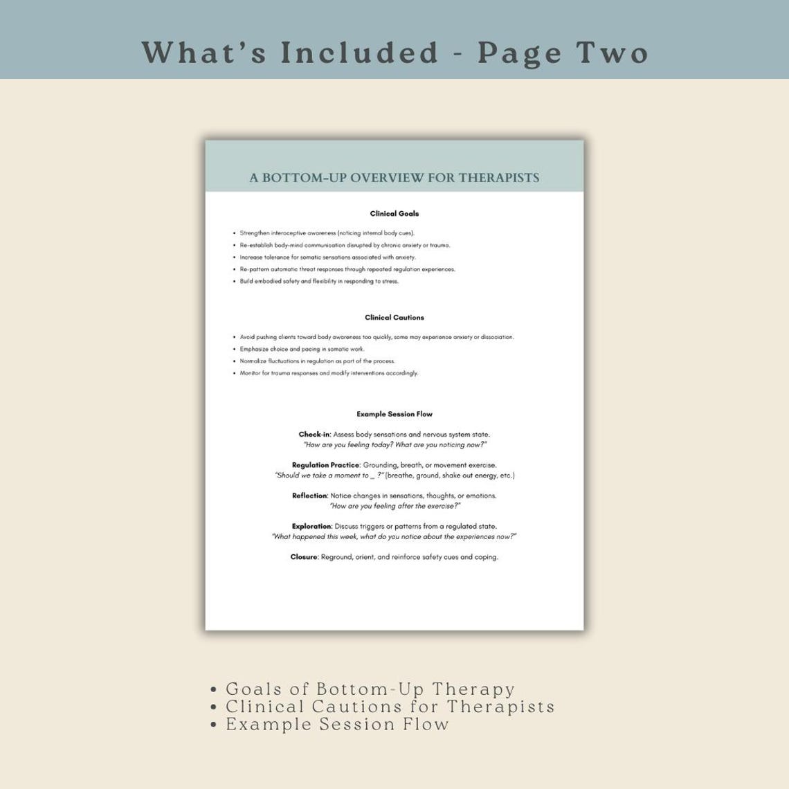 Bottom-up Processing Worksheet | Trauma Therapy Tools | Somatic ...