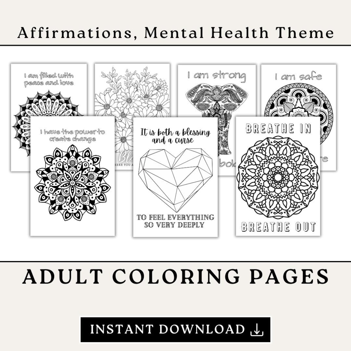 Adult Coloring Pages, Mental Health Coloring Pages, Counseling and ...