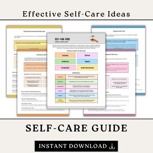 Self-care Guide: Mental Health Coping Skills Worksheets (digital ...