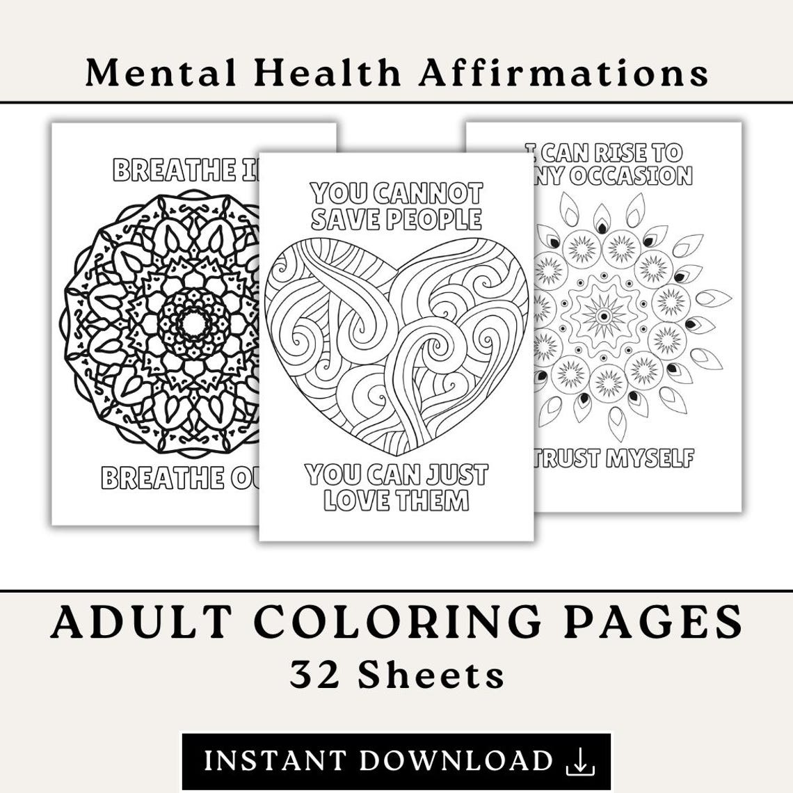 Adult Coloring Pages, Mental Health Coloring Pages, Counseling and ...