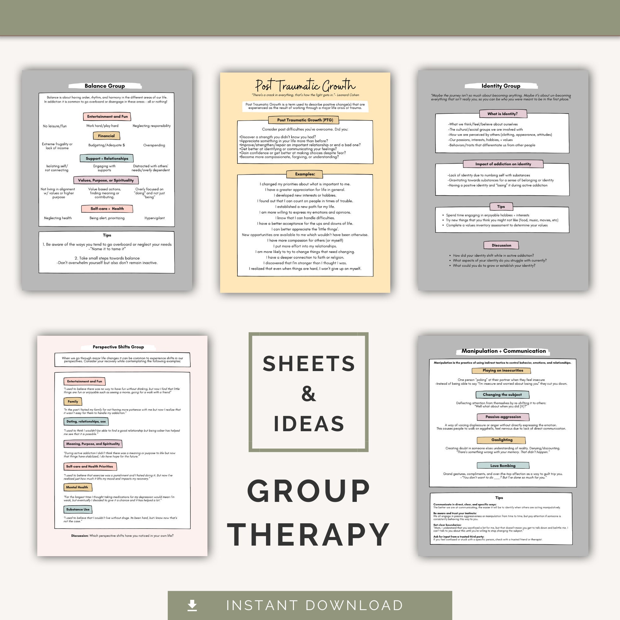 Group Therapy Handouts - CBT & DBT Activities, Communication Skills ...