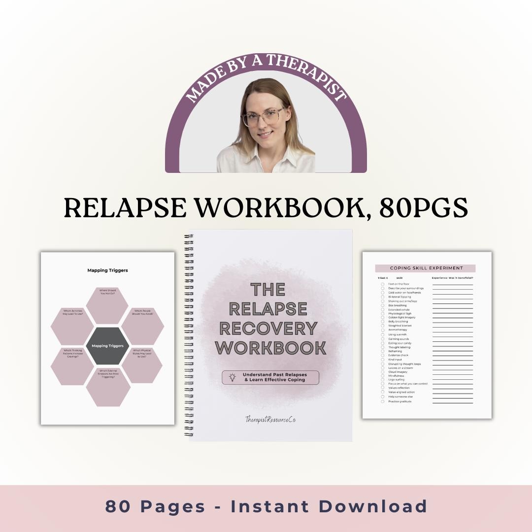 Relapse Recovery Workbook | Addiction Support, Prevention Tools (PDF ...