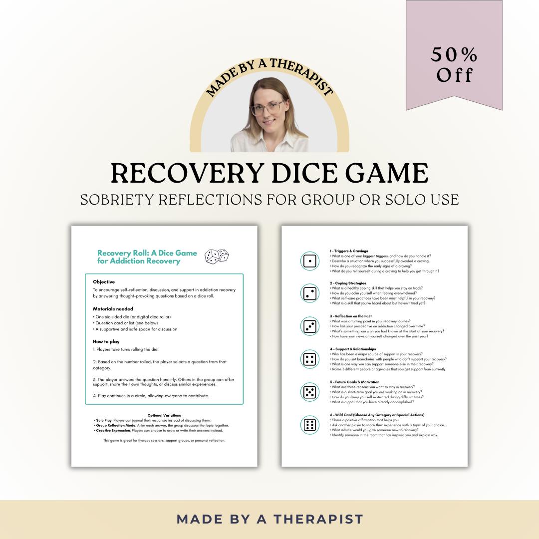 Addiction Recovery. Dice Game. Substance Use Group. Reflection ...