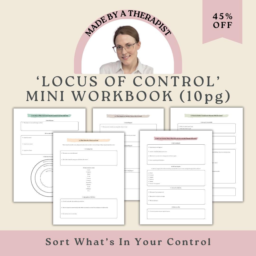 What's in My Control Flowchart | Mental Health Worksheets | Anxiety ...