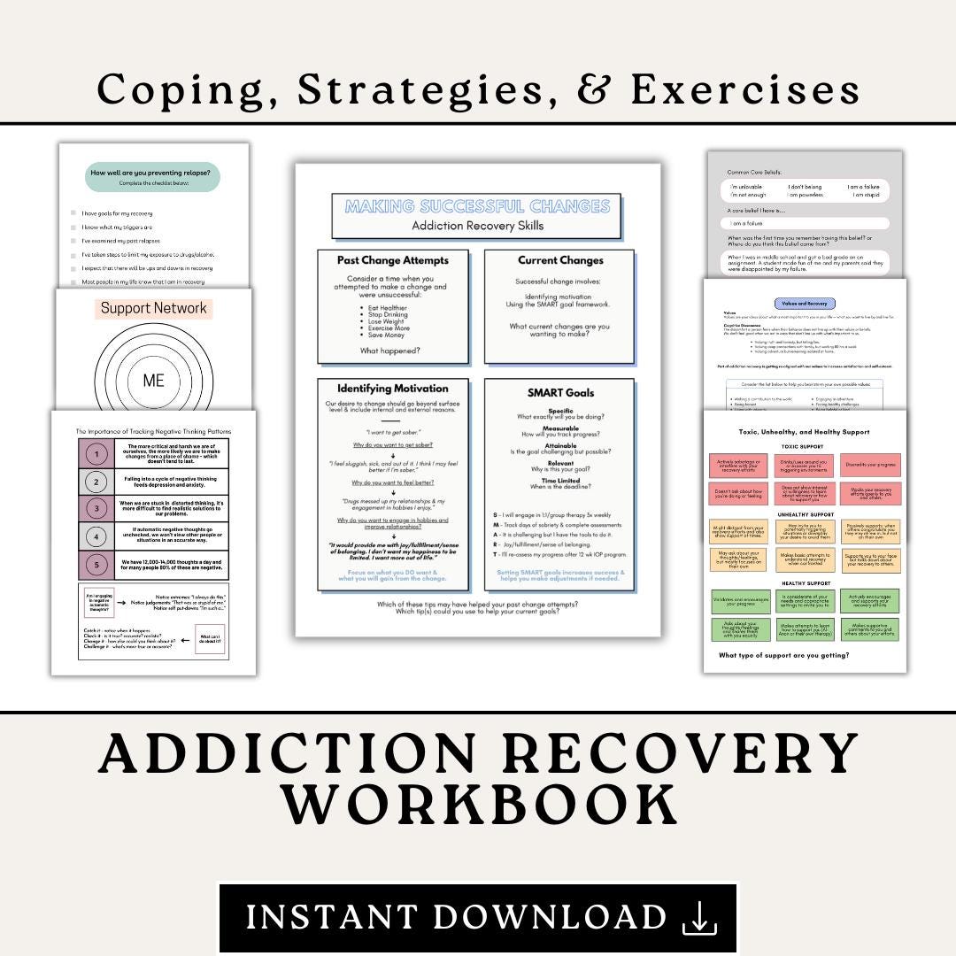 Relapse Recovery Workbook: Addiction Therapy Exercises & Tools (PDF) - Etsy