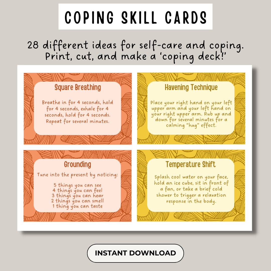 Coping Skills Cards Printable