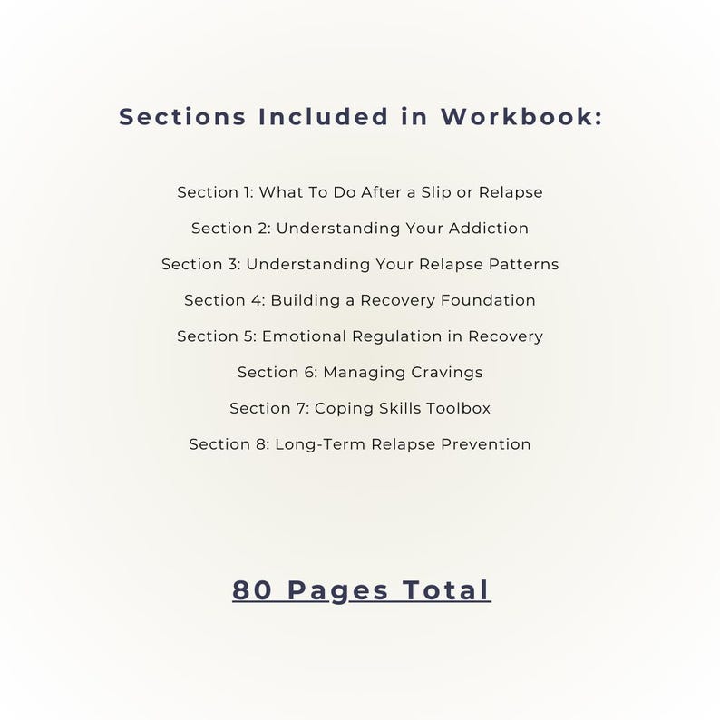 Relapse Recovery Workbook | Addiction Support, Prevention Tools (PDF ...