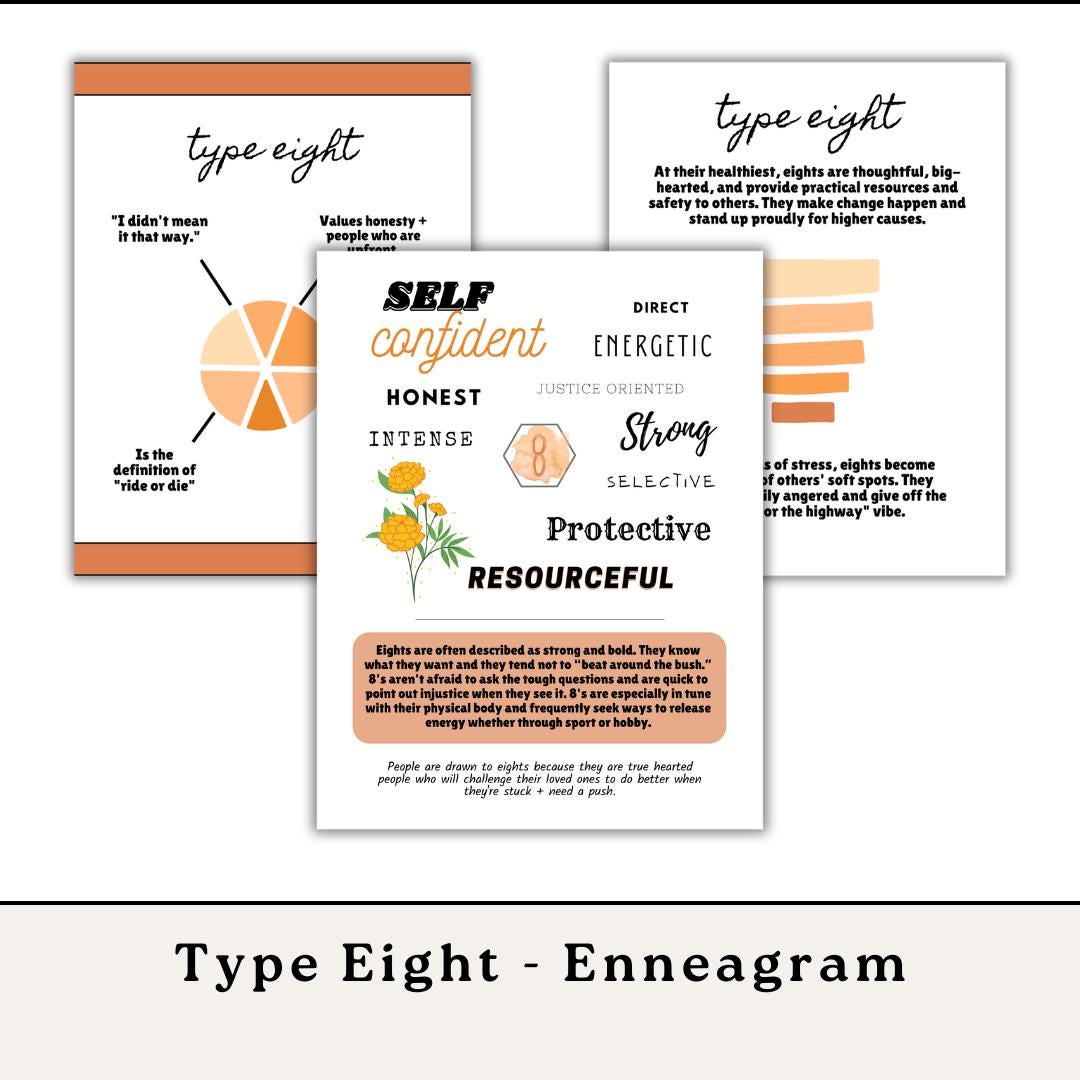 Enneagram Type 8 Personality Guide: Self-reflection Exercises (digital ...