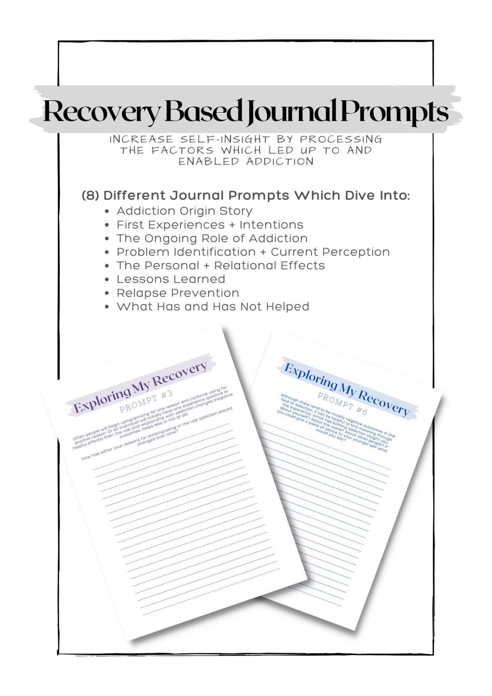 Addiction Recovery Journal Prompts, 8 Reflective Questions, Addiction ...