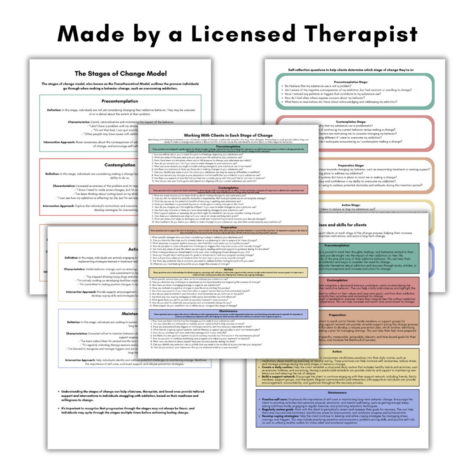 Addiction Stages of Change, Make Lasting Changes Worksheets - Etsy