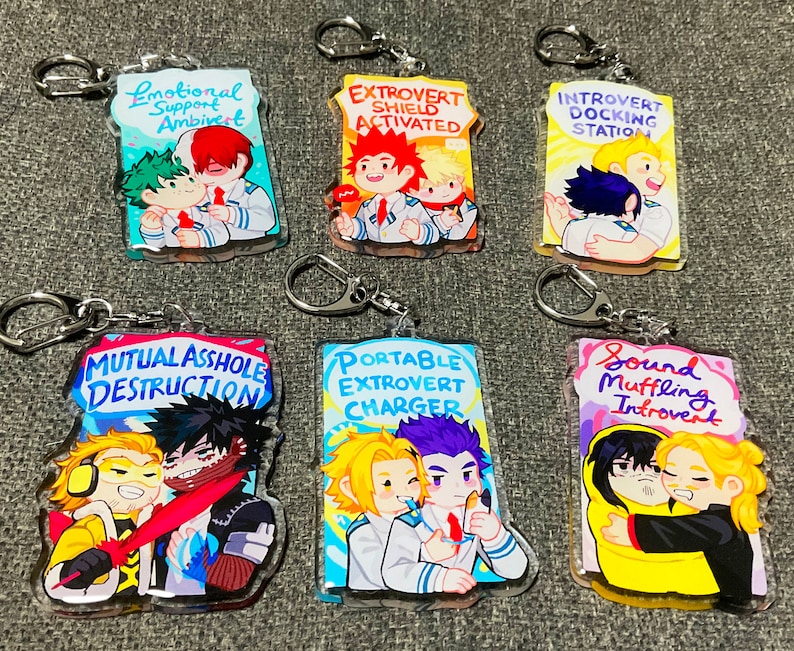 Charms | 3" X 2" | Introvert / Extrovert Chibis - Etsy