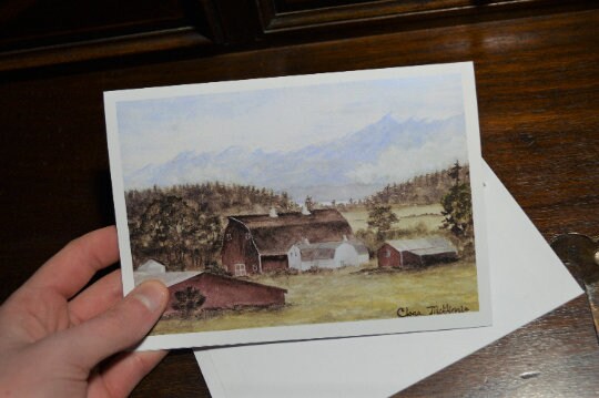 4 Art Cards of Eggerman Farm Greeting Card Art Card Whidbey - Etsy Denmark