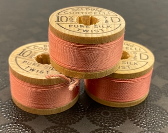 Vintage Pure Silk Twist Buttonhole Thread 3 Spools of | Etsy