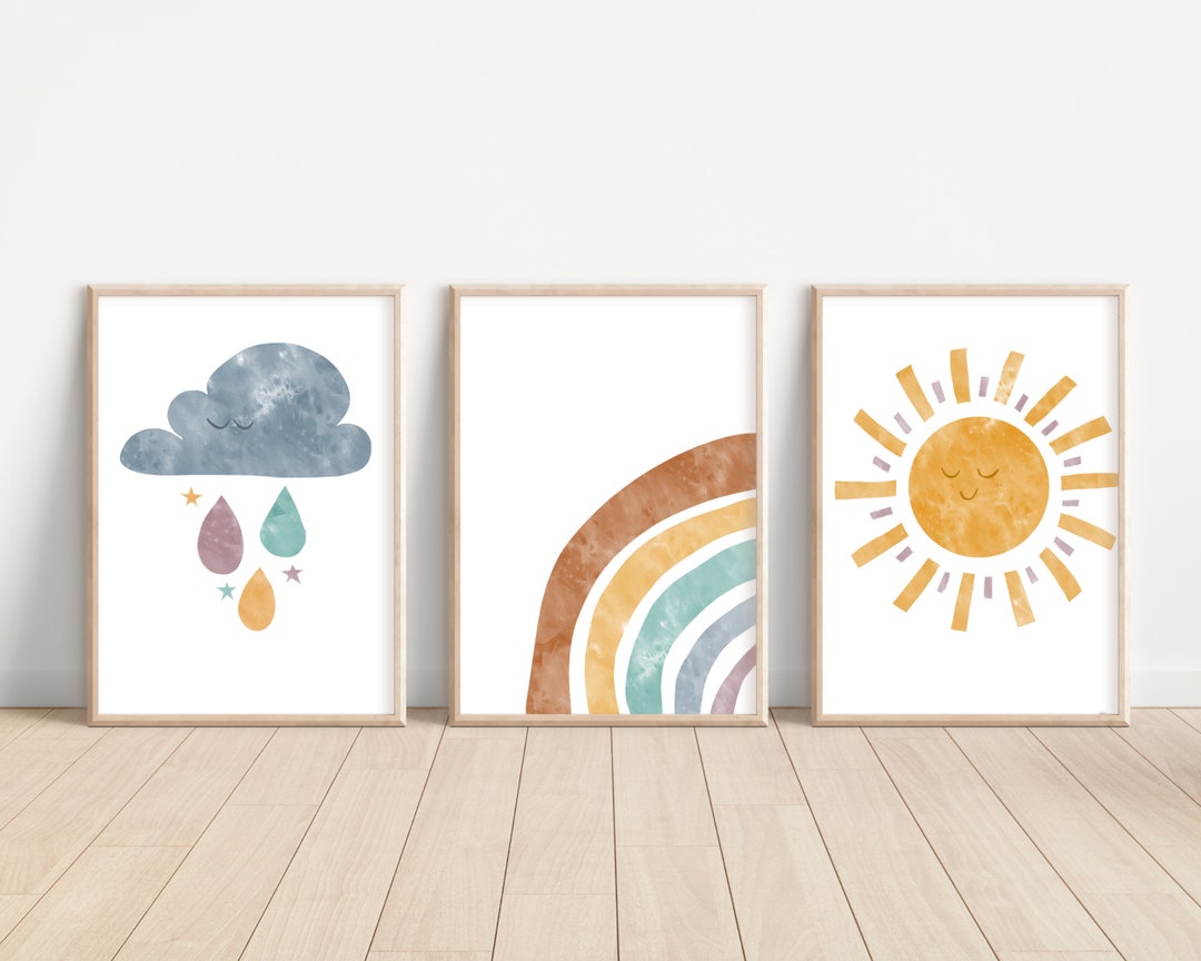 Neutral Nursery Print Set, Gender Neutral Baby Art, Nursery Printable ...