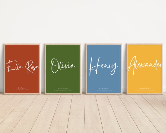 Custom Kids Name Print Custom Name Art Kids Room Name Art | Etsy
