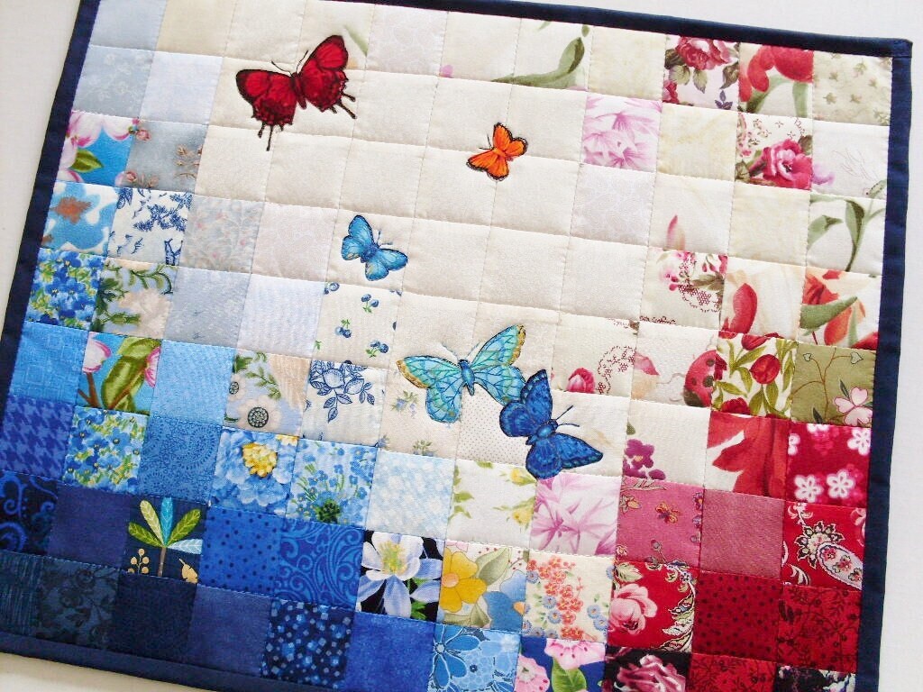 Butterfly Garden, Butterfly, Patchwork Quilt, Wall Hanging, Table ...