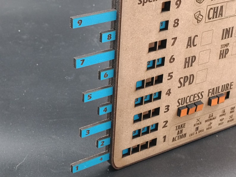 Handcrafted Wooden Bard Character Board: Dnd Tracker With Dice Slots - Etsy