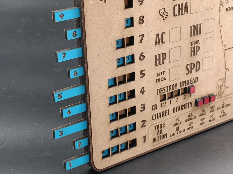Dnd Cleric Character Tracker: Wooden Spell Slots Board - Etsy