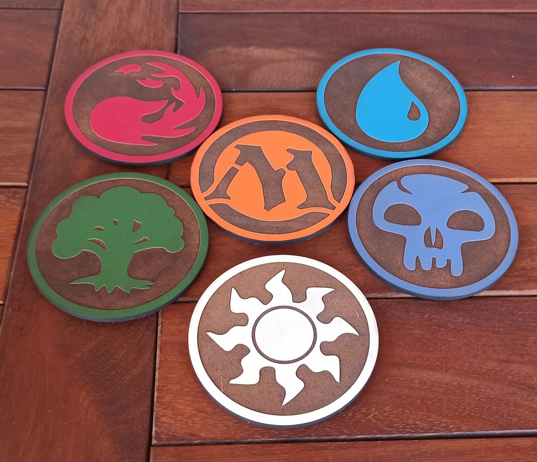 Magic the Gathering Inspired Wood Coasters - Etsy