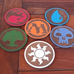 Magic the Gathering Inspired Wood Coasters - Etsy