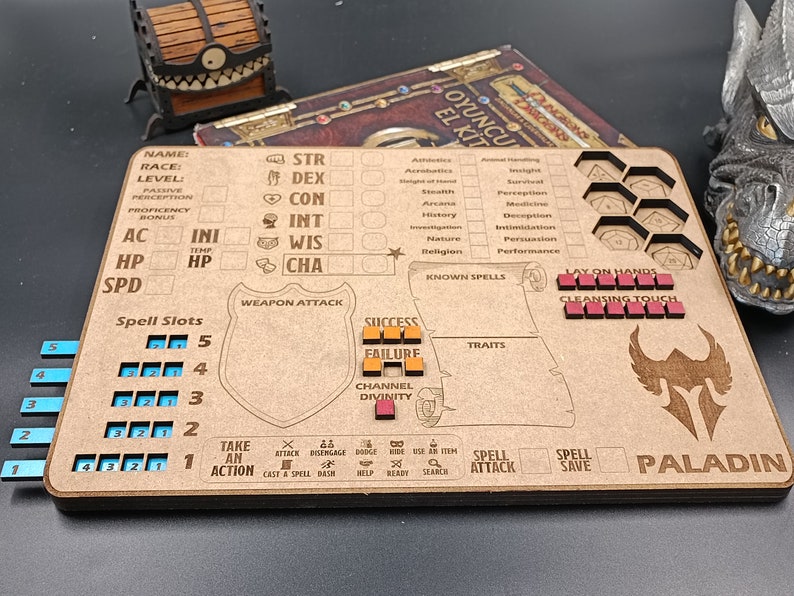 Handcrafted Wooden Paladin Character Tracker: Dnd Game Board - Etsy