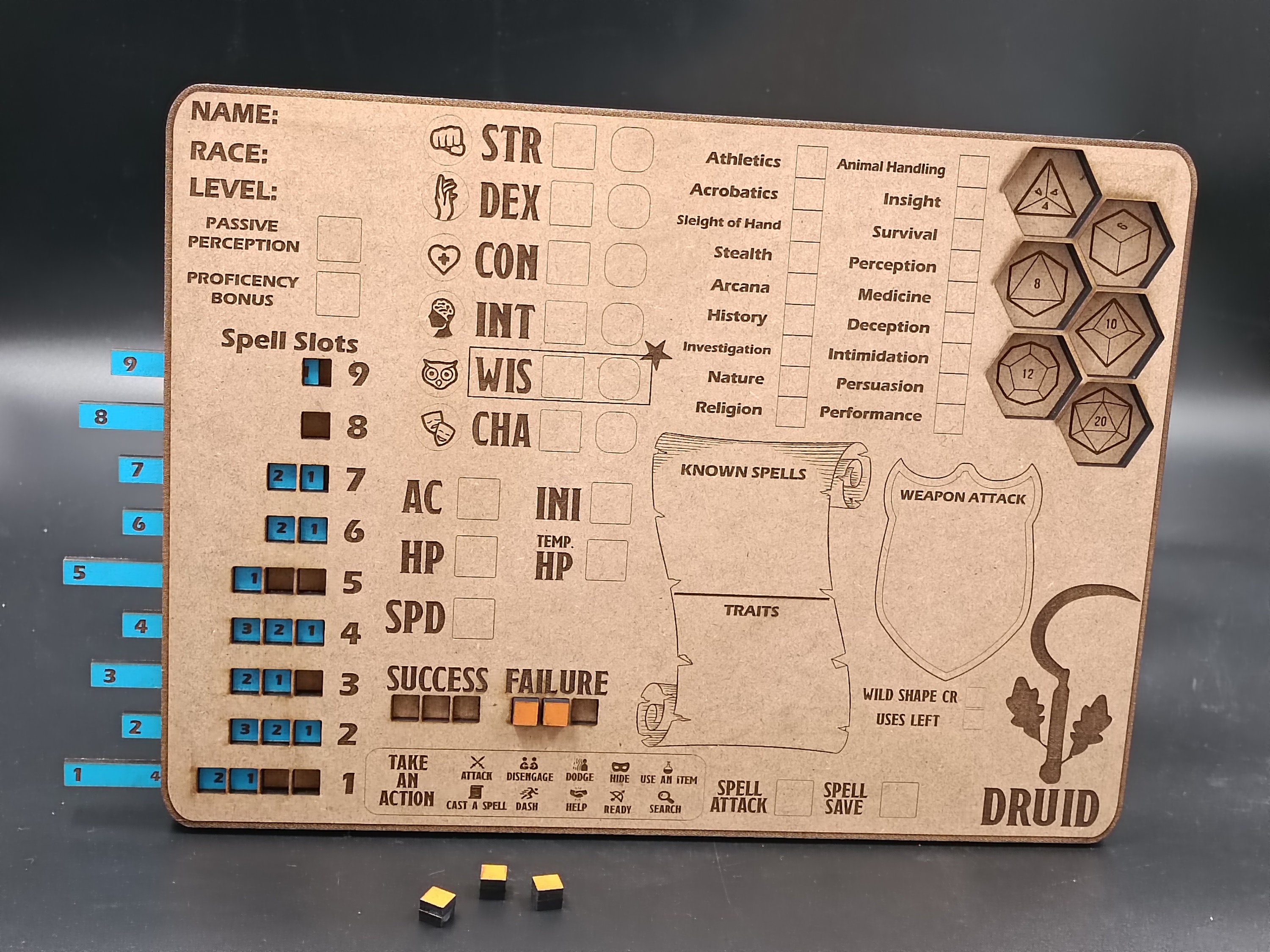 Dnd DRUID Class Character Tracker / Character Sheet, Spell Slots ...