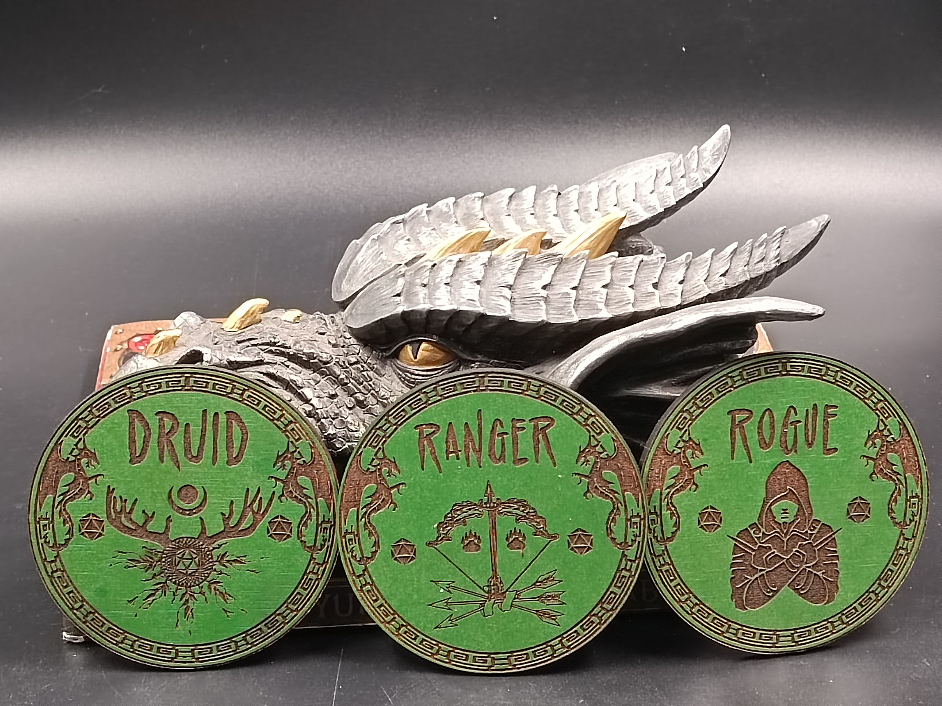 Dungeons and Dragons Wooden Coasters Dnd Classes Barbarian Bard Wizard ...