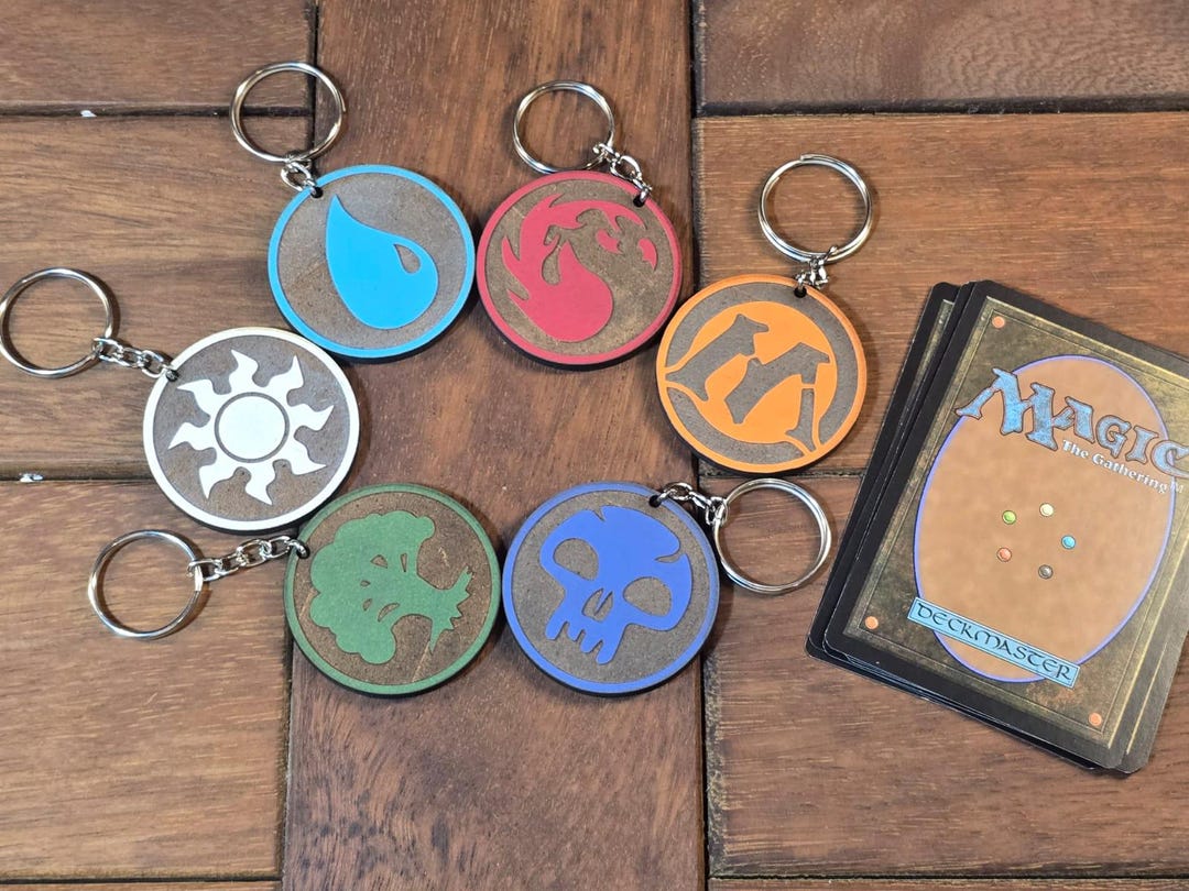Magic the Gathering Inspired Wooden Keychains - Etsy