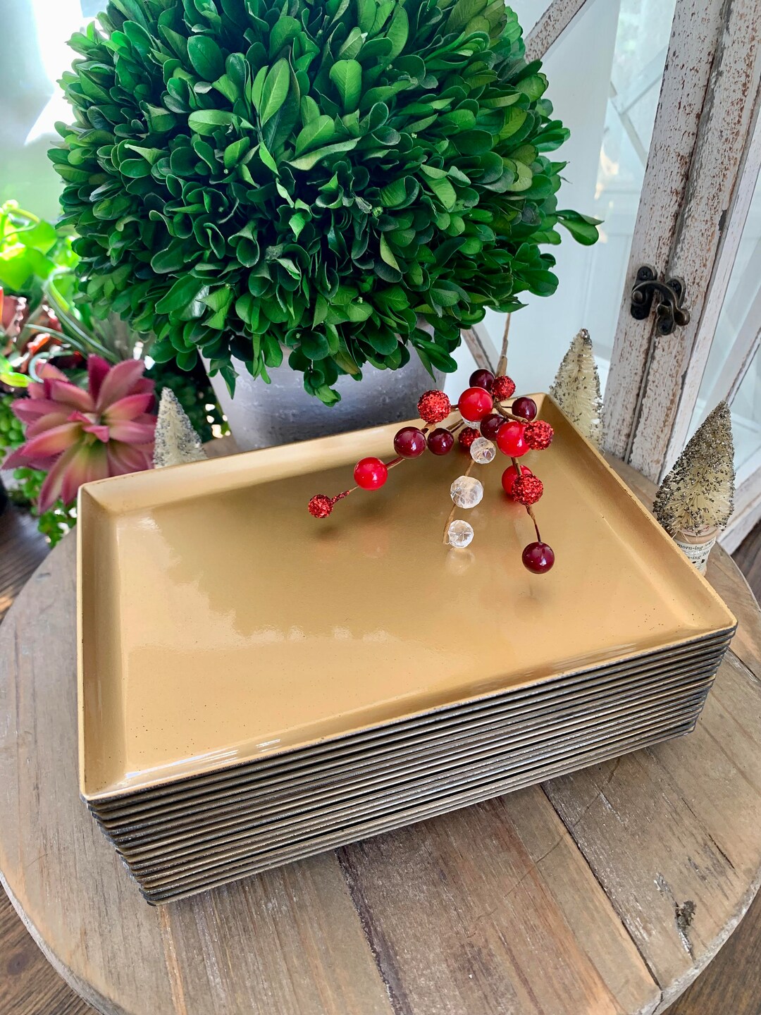 Gold Finish "splatter" Cocktail Plates; Hors D' Oeuvre Plates (set of ...