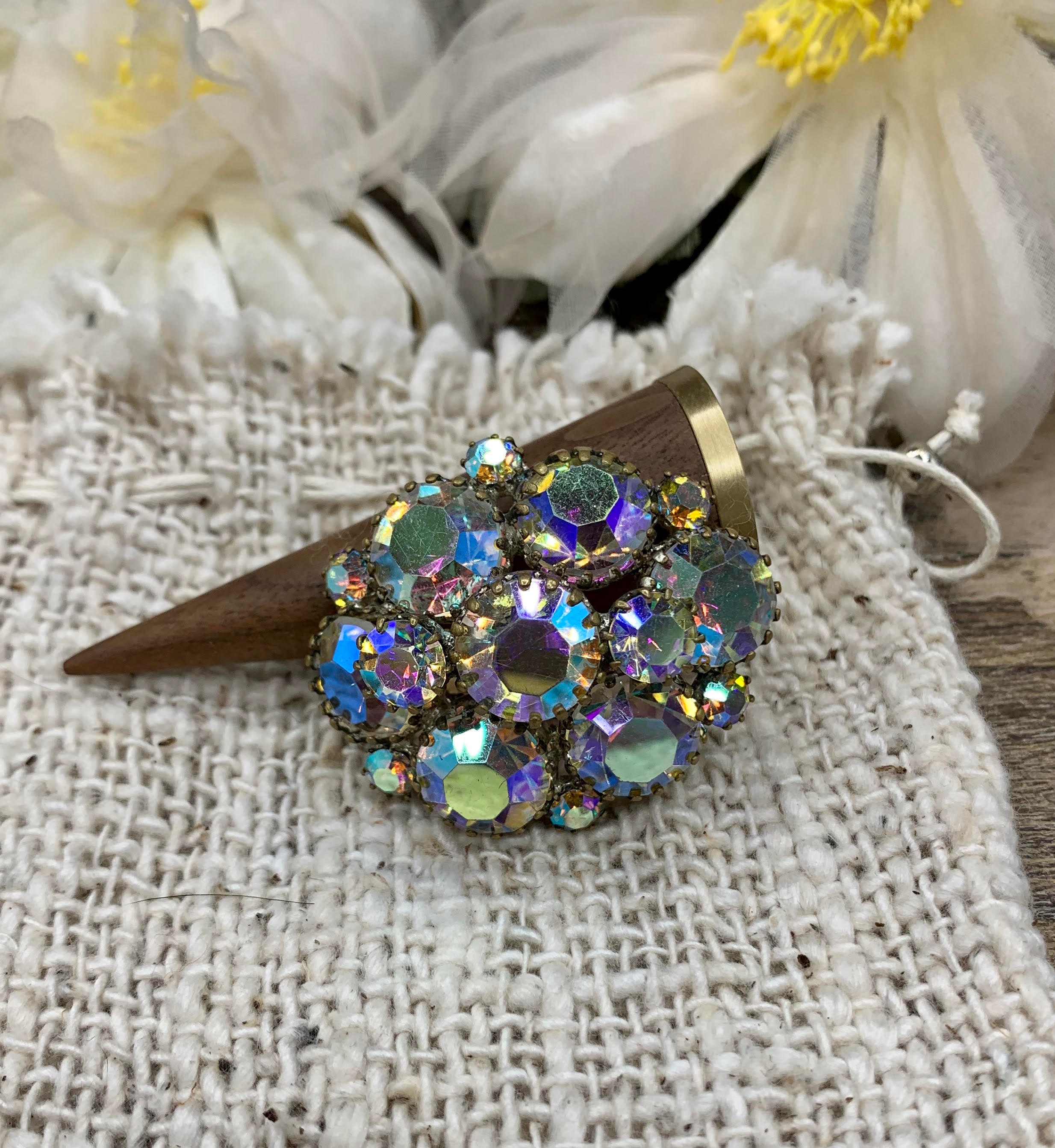 Vintage Borealis Pin Chunky Color Changing Vintage Pin Champagnes ...