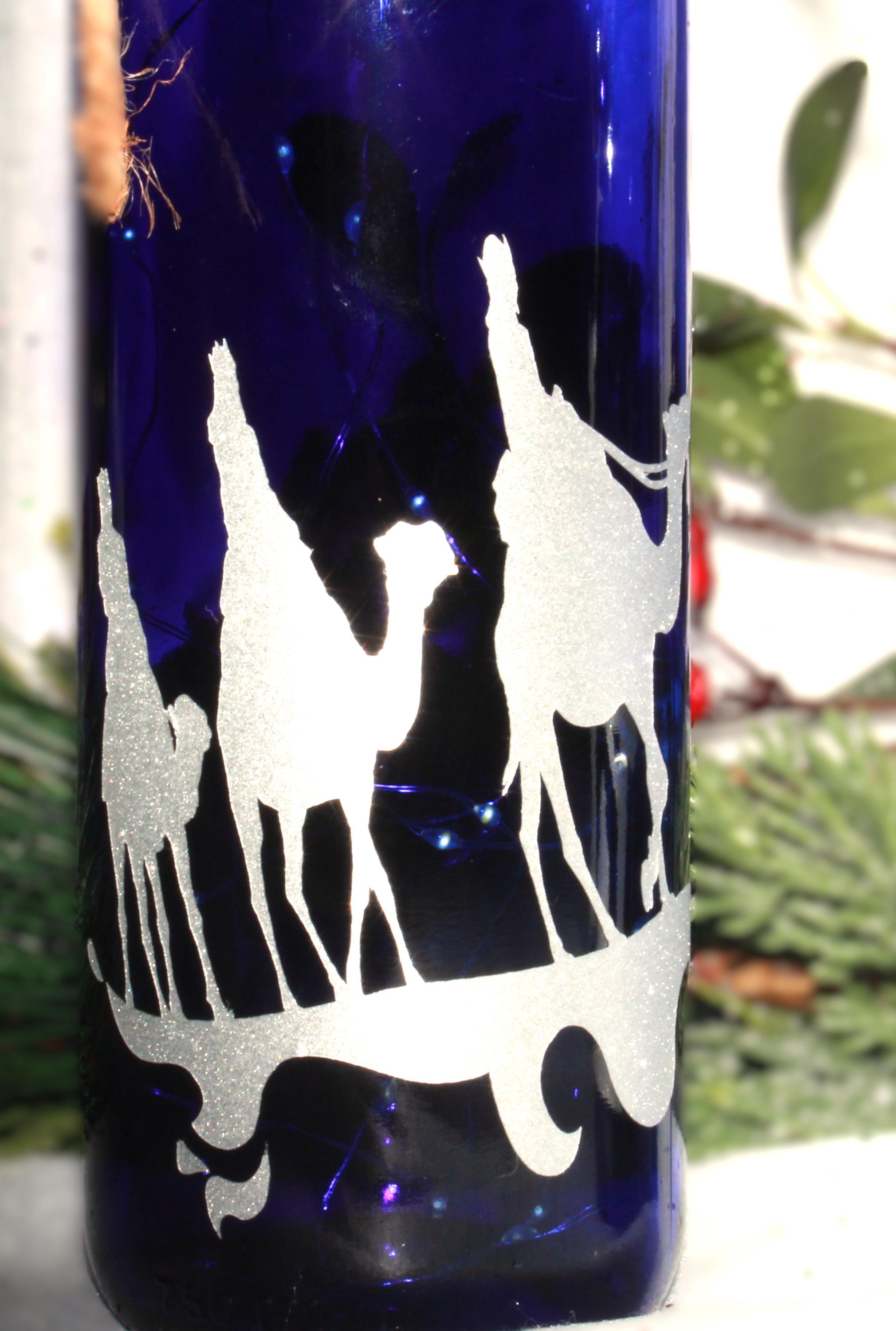 Nativity Scene Lighted Wine Bottle Set - Etsy
