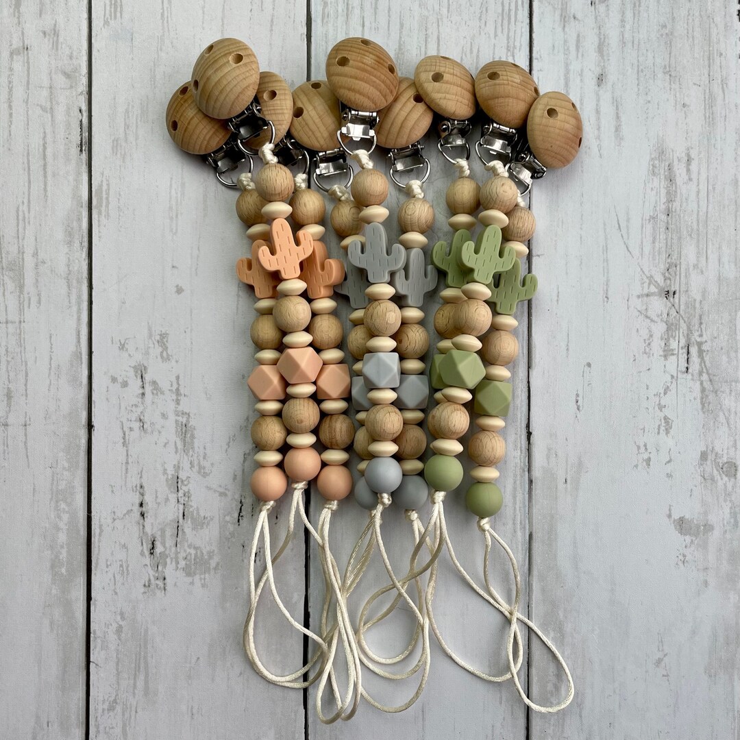 Cactus Pacifier Clip Pacifier Clip Pacifier Clip With Name Soother Clip ...