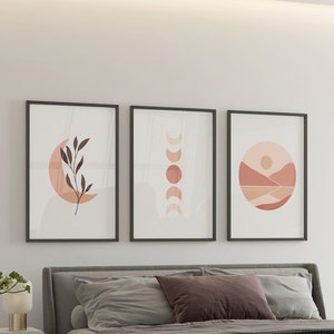 Neutral Boho Wall Art Prints, Boho Wall Decor, Set of 3 Prints, Neutral ...