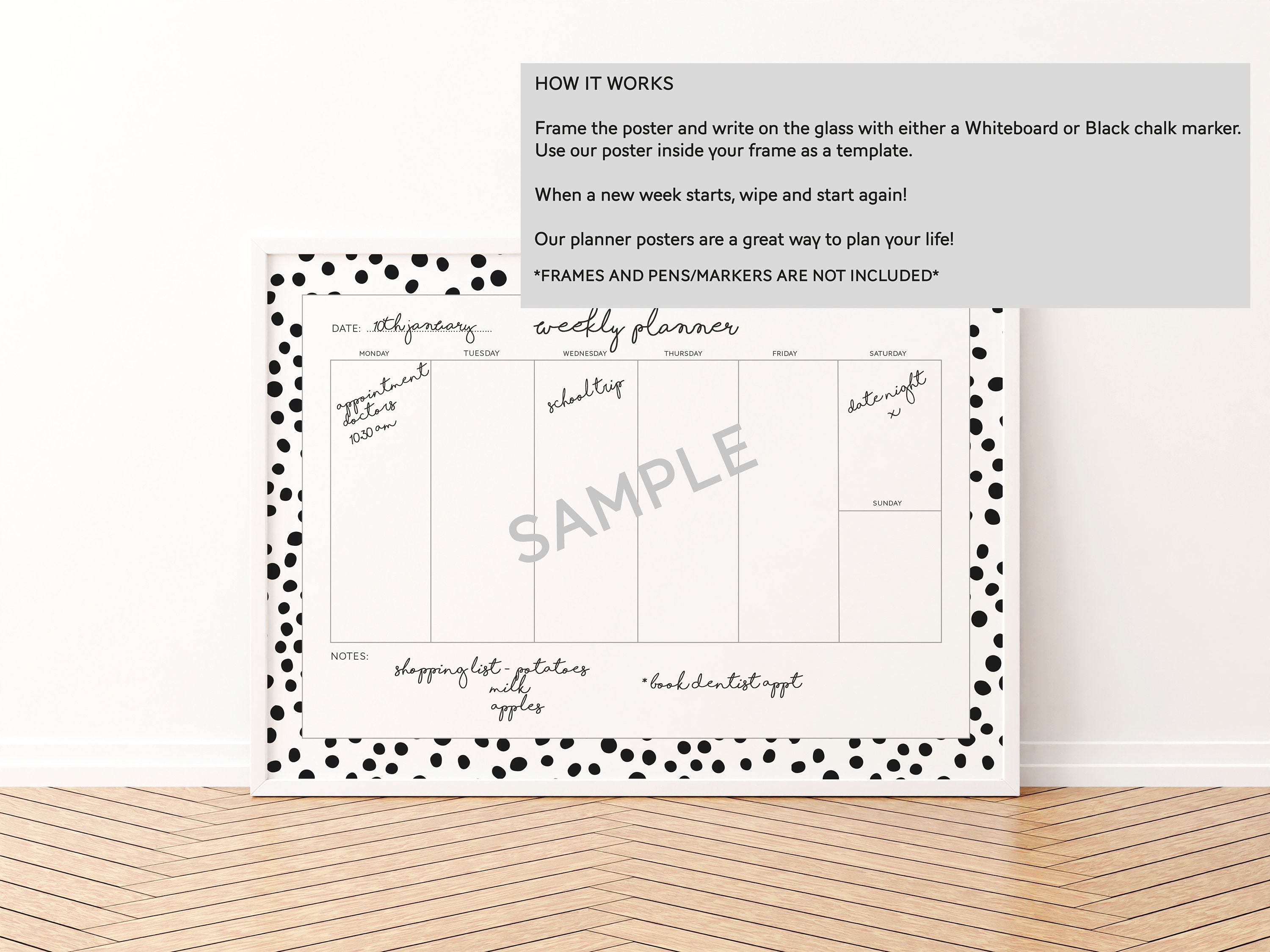 Weekly Planner to Do Poster A3 Weekly Wall Planner Family | Etsy UK