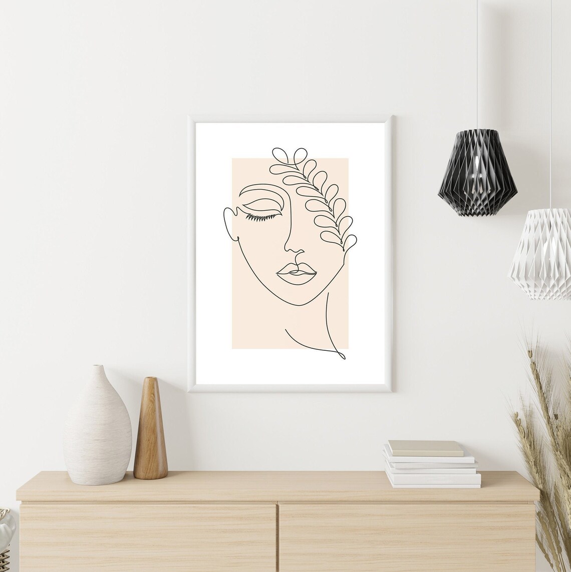 Abstract Woman Line Art Pink Line Art Woman Line Art | Etsy UK