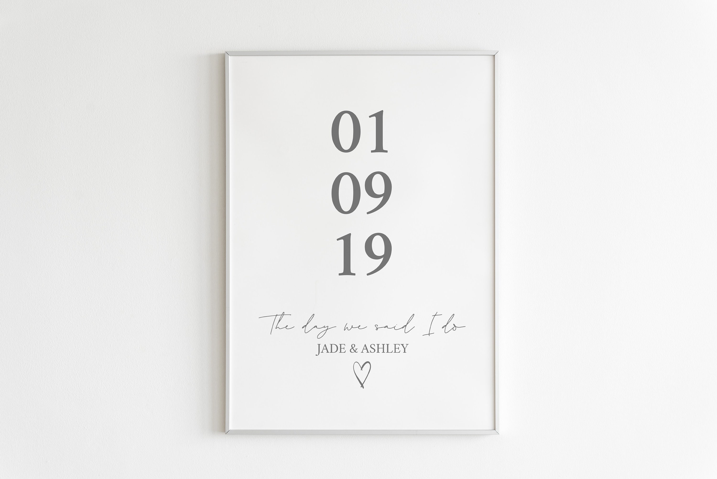 The Day We Said I Do Print, Wedding Date Print, Marriage Print, Wedding ...