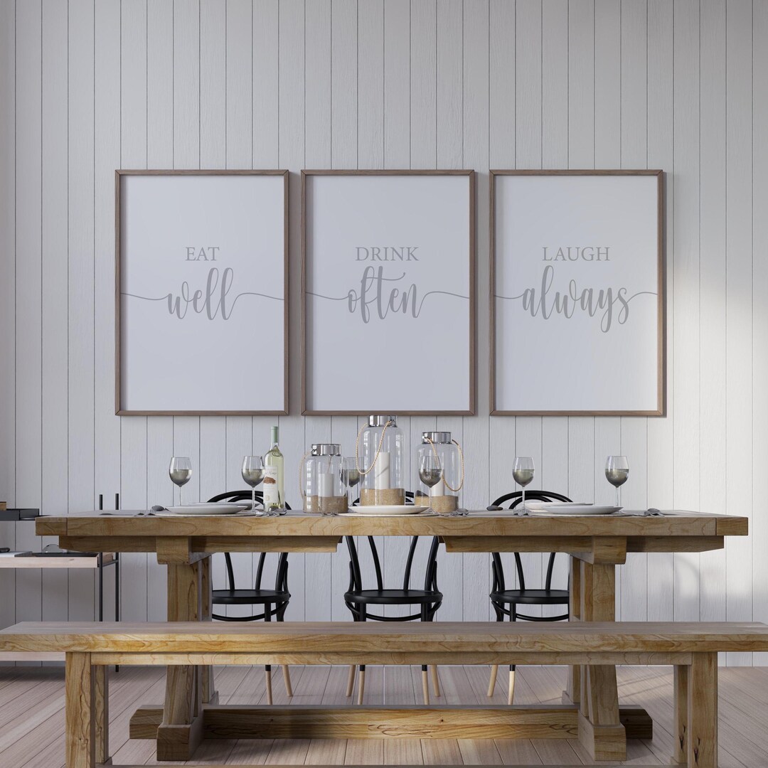 Kitchen Print, Set of 3 Wall Art, Dining Print, Kitchen Quote, Food ...