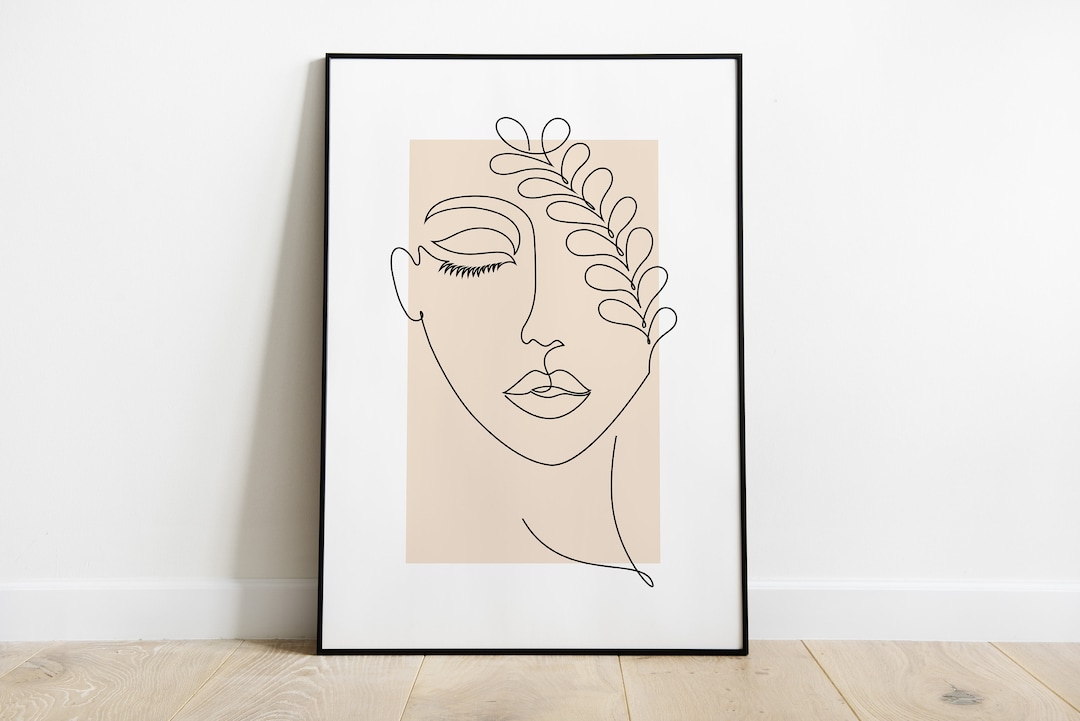 Abstract Woman Line Art, Pink Line Art, Woman Line Art, Silhouette ...